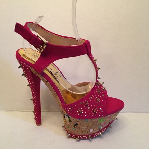 All Things Mochi | Shoes | New Fuchsia Multicolor Platform Spike Heel ...